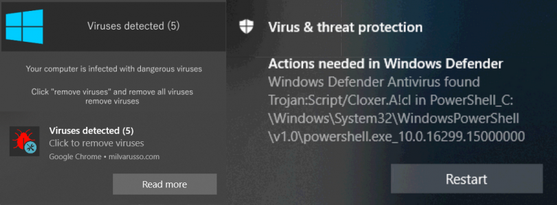 Viruses detected (5) pop-up. How do I get rid of virus notifications ...