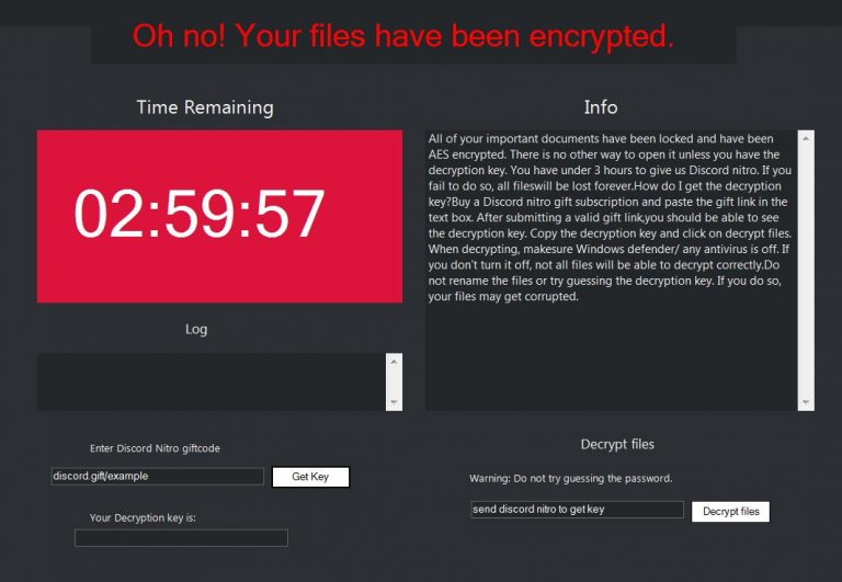 GiveMeNitro (Nitro Ransomware) Virus — Removal & Decryption Data