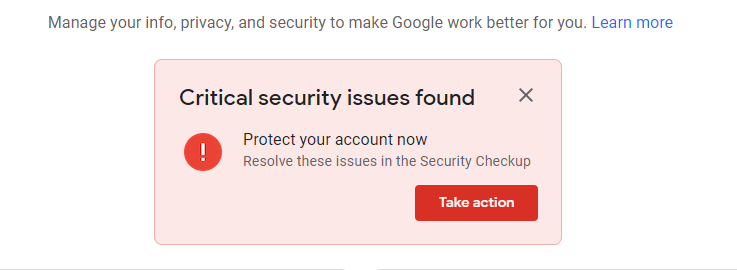Google Account "Critical security alert". Is it true or fake?