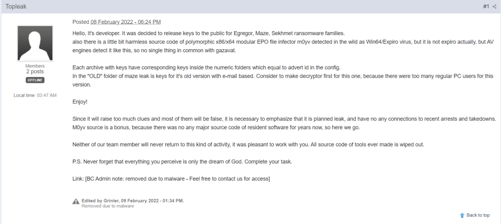 Maze, Egregor ransomware decryption keys released by the developer