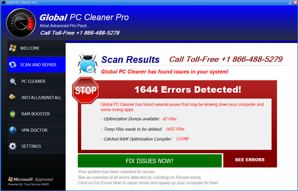 How to remove Global PC Cleaner Pro from a computer?