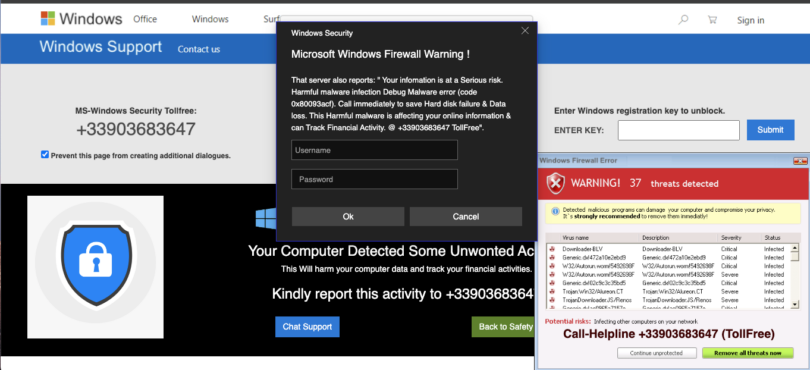 "Microsoft Windows Firewall Warning" Pop-Up Scam Removal